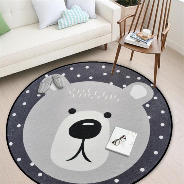 商品名:  Round Area Rug, Living Room Carpet Bedroom Rug Super Soft Anti-Slip Cartoon Animal Baby Floor Mat for Kids Childre...