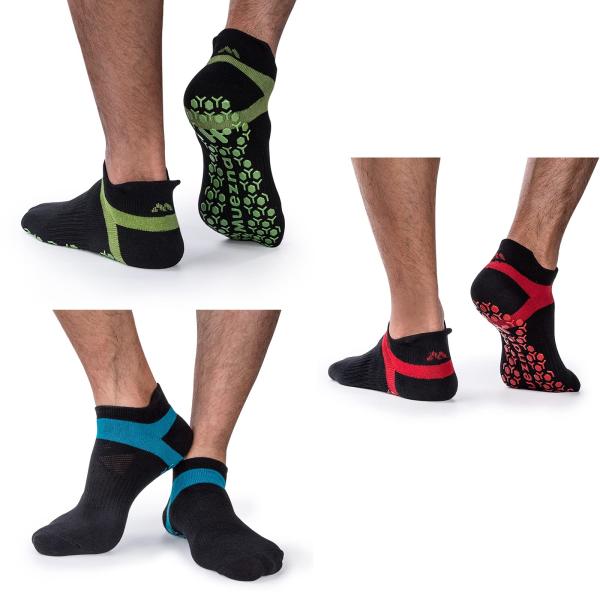 商品名:  Muezna Men's Non-Slip Yoga Socks, Anti-Skid Pilates, Barre, Bikram Fitness Hospital Slipper Socks with Gripsブランド: ...