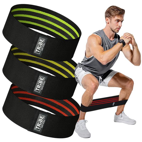 商品名: (トライブリフティング) Tribe Liftingレジスタンスヒップバンド WOD レッグバンド ヒップワークアウトまたは理学療法用 抵抗ループ ストレッチ素材 滑り止め 伸縮性 滑り止め 伸縮性 内側層 男女兼用 ブラック 1...