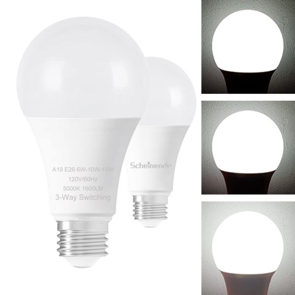 商品名:  Scheinenda 3-Way Led Light Bulbs 30 70 100 Watt Equivalent Daylight 5000K, Perfect for Reading Standard A19 Indoor...