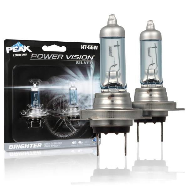 商品名: PEAK パワービジョン シルバー 自動車パフォーマンスヘッドランプ H7 55W 2個パック PEAK Power Vision Silver Automotive High Performance H7 55W Headlig...