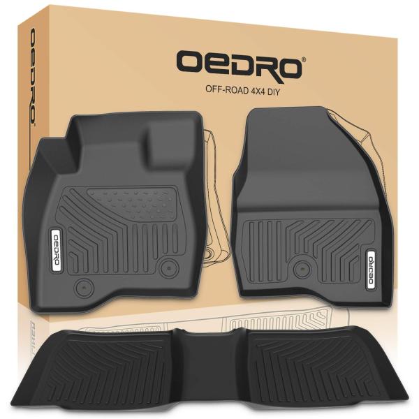 商品名: oEdRo フロアマット 2017-2018 Ford Explorer用 ユニーク ブラック TPE全天候型ガード 前列 後列 フルセットライナー OEDRO Floor Mats Compatible for 2015-201...
