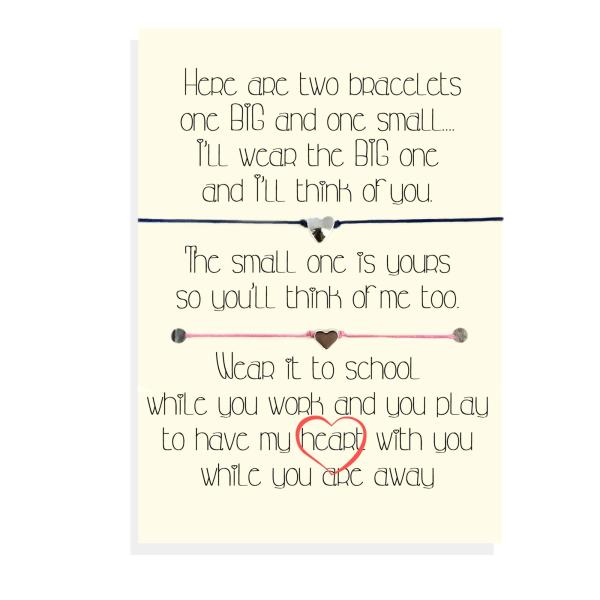 商品名:  Back to school, Mommy and me, Mother daughter bracelets set for 2, Mother daughter gifts, Matching heart bracelets...