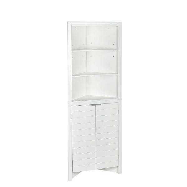 商品名: RiverRidge マディソンコレクション トールホワイトコーナーキャビネット MDF RiverRidge Home Madison Collection Tall White Corner Cabinet,ブランド: Riv...