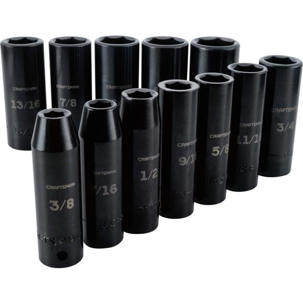 商品名: CRAFTSMAN Deep Impact Socket Set, SAE, 1/2-Inch, 12 Pieces (CMMT15886) CRAFTSMAN Deep Impact Socket Set, SAE, 1/2-I...