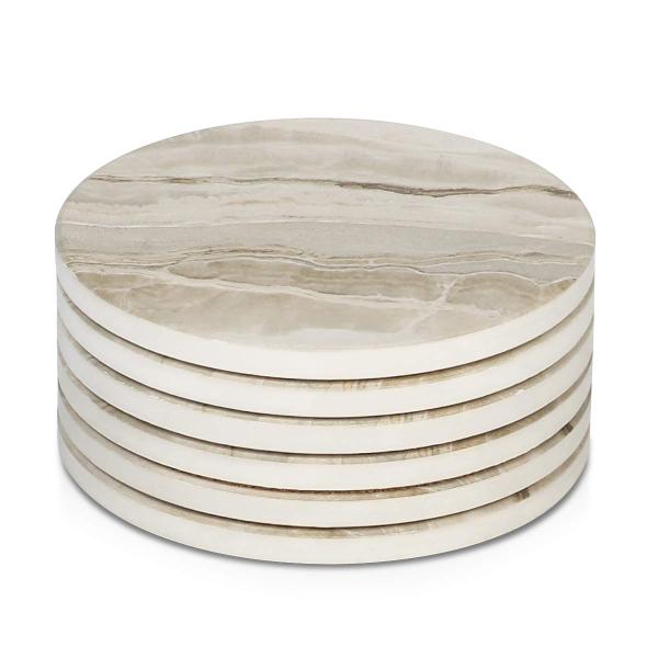 商品名: LIFVER 6 Pieces Ceramic Drink Coasters, Absorbent Stone Coaster Set, Marble Surface Pattern LIFVER Coasters for Din...