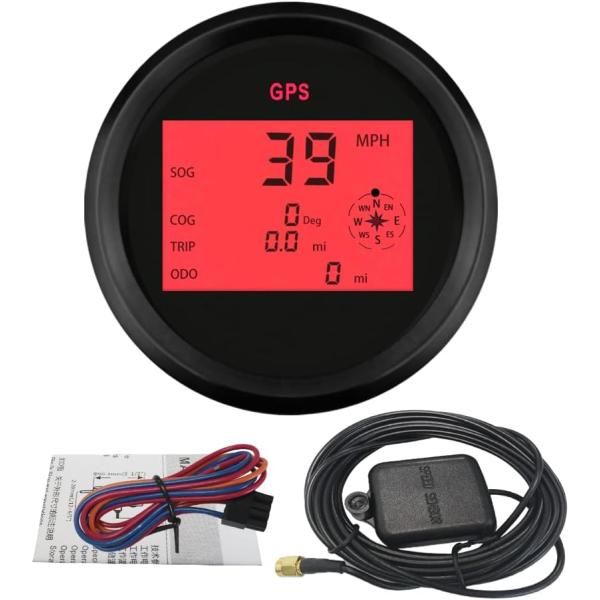 商品名Eling warrantedデジタルGPS速度計走行距離計の車ボートwithバックライト3   3 / 8 "" ( 85 mm ) 12 V / 24 VELING IP67 Waterproof 85mm GPS Digital...