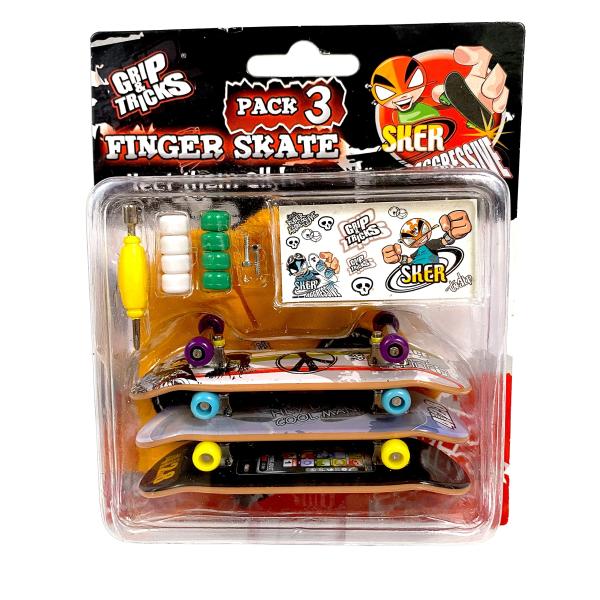 商品名:  Grip and Tricks - 3 Finger Skates with Pro Fingerboard Tools and Toy Skateboards Accessories - Finger Skate Pack 3...
