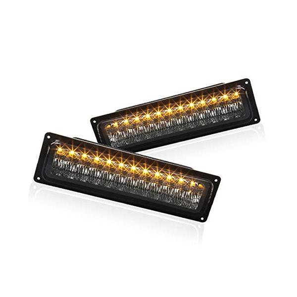 商品名: Instyleparts クリアレンズ スモークハウジング LEDバンパー パーキングライト 88-99 Chevy C10 GMC C/K Sierra Yukon Tahoe Instyleparts Clear Lens S...
