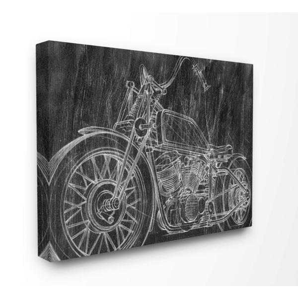 商品名: Stupell Industries モノトーン 白黒 オートバイ スケッチ キャンバス ウォールアート 24 x 30 マルチカラー Stupell Industries Monotone Black and White Mot...