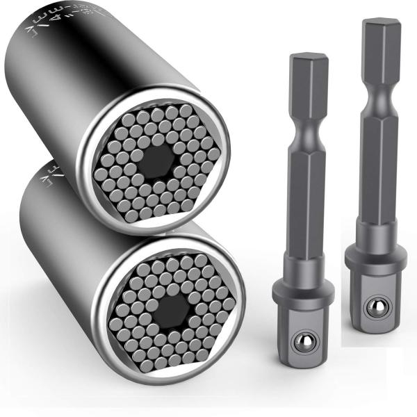 商品名: LEBERNA ユニバーサルソケットグリップアダプター 4個 多機能ソケットセット ラチェット電動ドリルビットレンチ 1/4インチ-3/4インチ(7mm-19mm) プロフェッショナル修理ツール お父さん 男性 父 夫 DIY 便...