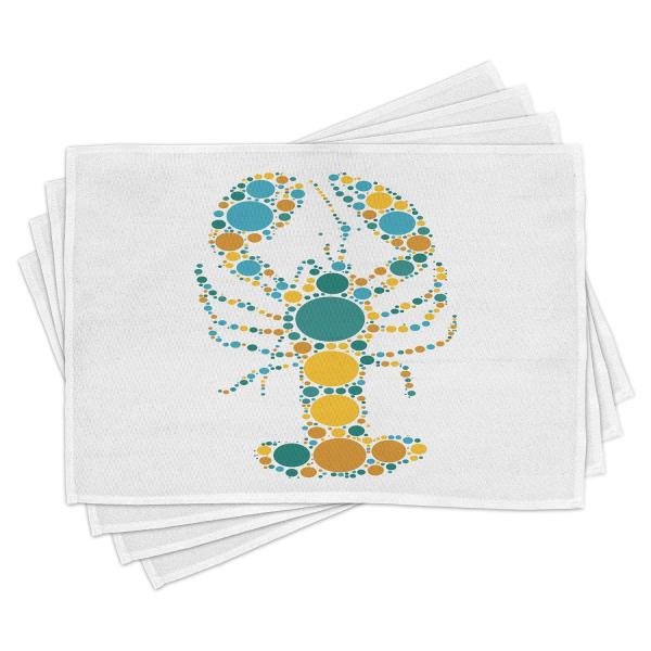 商品名:  Ambesonne Lobster Place Mats Set of 4, Pointillist Colorful Design of Abstract Lobster with Various Size Dots Prin...