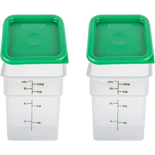 商品名Cambro 4SFSPP190 4 Qt. Translucent Container with SFC2452 Kelly Green Lid, 4Quart, pack of 2ブランド：Cambro商品サイズ：高さ：18.7 ...