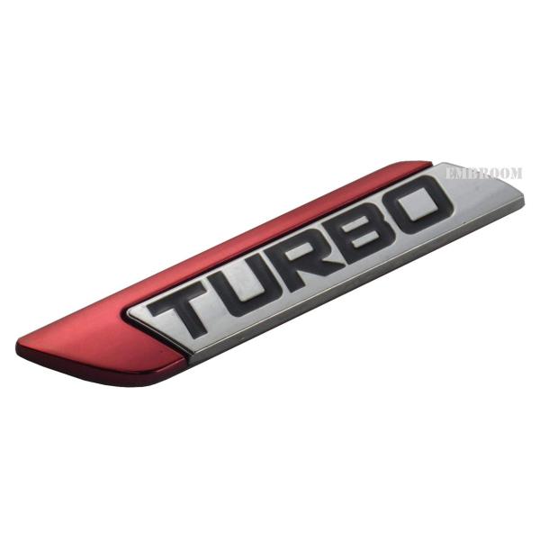 商品名: EmbRoom ターボカーエンブレム 3Dメタル カーサイドフェンダー リアトランクエンブレムバッジステッカー デカール シボレー交換用 (クロム/レッド) EmbRoom Turbo Car Emblem, 3D Metal C...