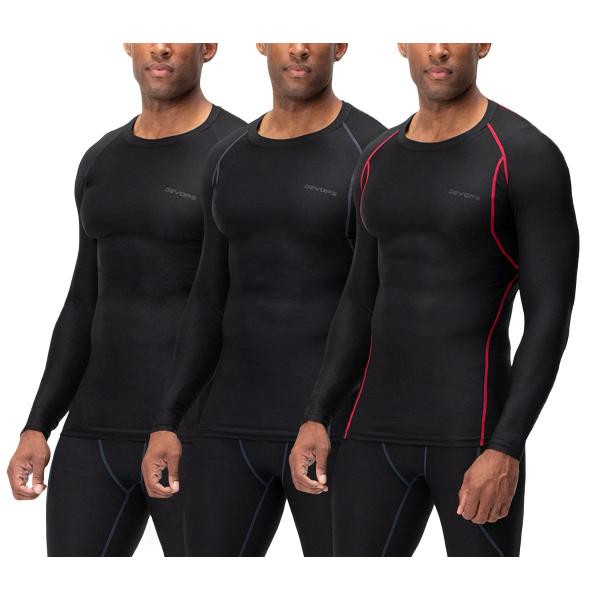 商品名: DEVOPS SHIRT メンズ US サイズ: Small DEVOPS 3 Pack Men's Athletic Long Sleeve Compression Shirts (Small, Black/Black/Blac...
