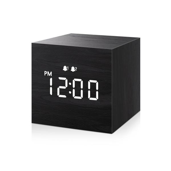 商品名:  JALL Digital Alarm Clock, with Wooden Electronic LED Time Display, Dual Alarm, 2.5-inch Cubic Small Mini Wood Made...