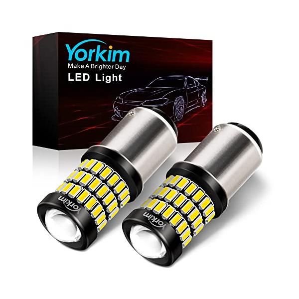 商品名:  Yorkim 1157 LED Bulbs white Super Bright, 1157 Brake Light Bulb, 9-30V 1157 2057 2357 7528 BAY15D LED Bulb with Pr...