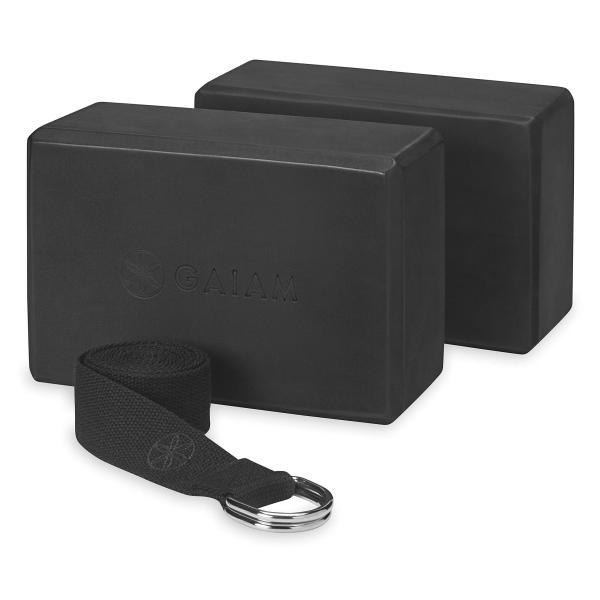 商品名: Gaiam(ガイアム) エッセンシャルズ ヨガブロック2個とヨガストラップのセット Gaiam Yoga Block 2 Pack &amp; Yoga Strap Combo Set - Yoga Blocks with Str...