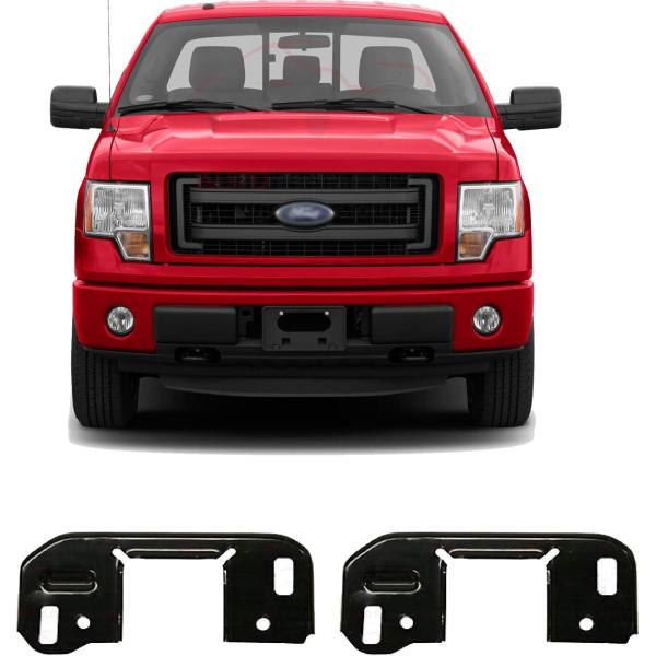 商品名New Front Bumper Bracket Steel Set of 2 For 2009-2014 Ford F-150 / Raptor Direct Replacement 9L3Z5D058AA 9L3Z5D059AAブ...