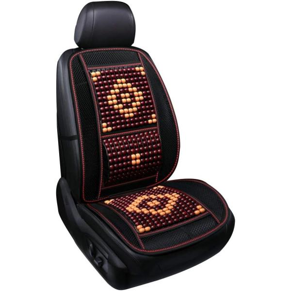 商品名PENGFEI Car Seat Cover Protector Cushion Natural Wood Beaded Household Chair Pad Breathable, with Backrest, 3 Colors ...