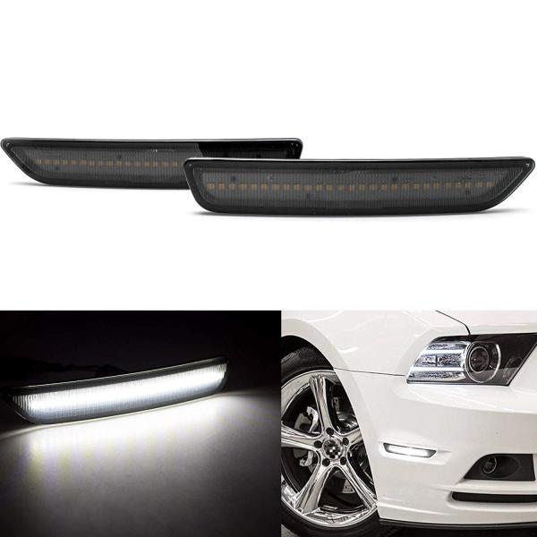 商品名: Xotic Tech 2X LEDサイドマーカーライトランプキット フォードマスタング用 直接交換 2010-2014 Ford Mustang #SM12W Xotic Tech 2pcs Smoked Lens LED Fen...