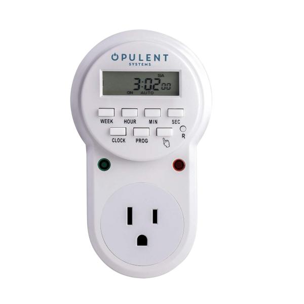 商品名:  OPULENT SYSTEMS 7 Days Smart Digital Programmable 3-Prong Outlet Heavy Duty Timer with LED Display for Indoor Elec...