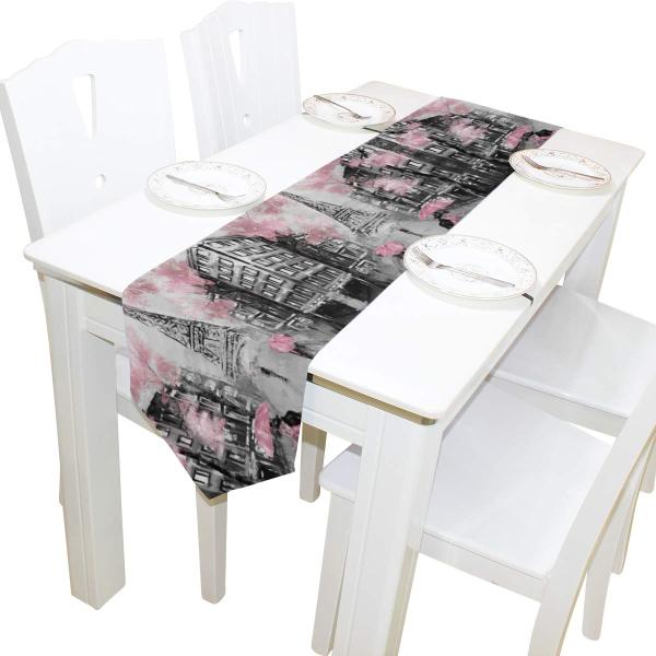 商品名:  WOOR Double-Sided Art Paris Eiffel Tower Table Runner 13 x 70 Inches Long,Table Cloth Runner for Wedding Party Hol...