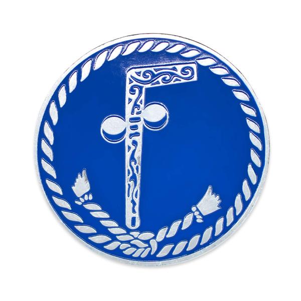 商品名: Tubal Cain ブルーラウンドフリーメイソンオートエンブレム 直径3インチ Tubal Cain Round Masonic Auto Emblem - [Blue &amp; Silver][3'' Diameter]ブラ...