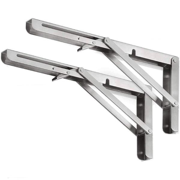 商品名: Jolitac 折りたたみシェルフブラケット 12 Inch シルバー Jolitac Folding Shelf Brackets 12”, Max.Load 330 lb, Heavy Duty Brackets Stainl...