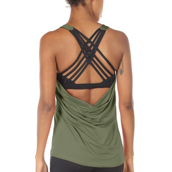 商品名:  icyzone Yoga Tops Workouts Clothes Activewear Built in Bra Tank Tops for Women (M, Olive)ブランド: icyzone商品サイズ: Mediu...