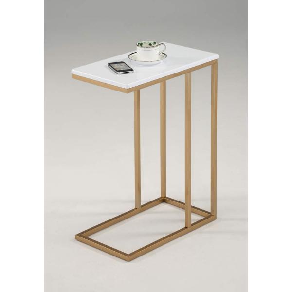 商品名: ホワイトとゴールド仕上げのサイドスナックエンドテーブル White and Gold Finish Side Snack End Tableブランド: eHomeProducts商品サイズ: 10 in x 18 in x 24....