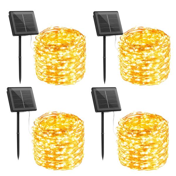 商品名: Outdoor Solar String Lights, 4 Pack 33 Feet 100 LED Solar Powered Fairy Lights with 8 Lighting Modes Waterproof Dec...