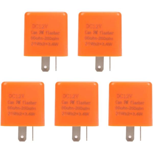 商品名フラッシャーリレー 12V 2ピン LEDフラッシャーリレー 調整可能なインジケータリレー ウィンカーインジケーター ウインカーリレー オートバイ オートバイ スクーター用 (5個/セット)Flasher Relay, 12V 2-P...