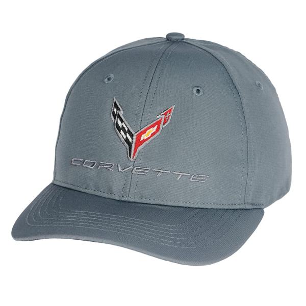 商品名: C8 コルベットハット - 次世代StayDri パフォーマンスキャップ (チャコール) C8 Corvette Hat - Next Generation StayDri Performance Cap (Charcoal)ブラ...