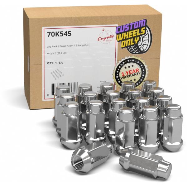 商品名: ホイールアクセサリーパーツ 20個 12mm 1.50 12x1.50 スレッド バルジどんぐり1.90 ロングラグナット クローム 3/4インチ 六角 1995-2005 シボレー ブレイザー GMC ジミー 2000-2006...