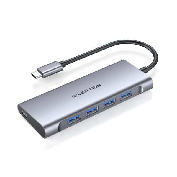 商品名:  LENTION USB C Hub with 4 USB 3.0 &amp; Type C Charging Compatible 2023-2016 MacBook Pro, New Mac Air, New Surface,...