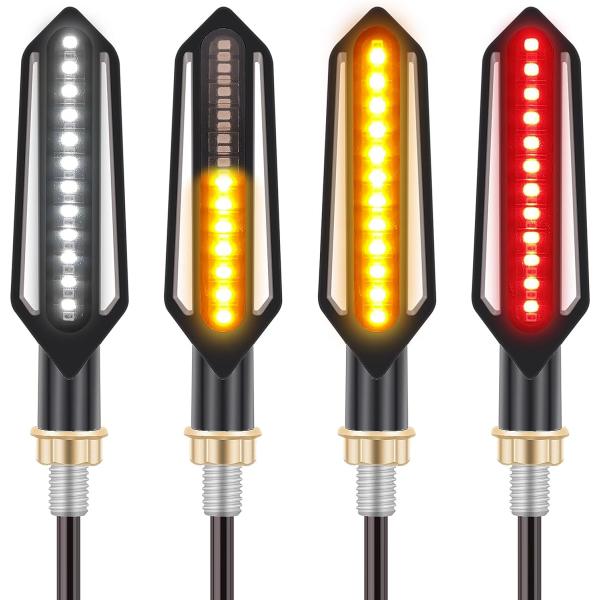 商品名Kinstecks 4個 オートバイインジケーター 流れるウィンカーライト オートバイ ターニングインジケーター デイタイム ランニングライト ブレーキライト 12V オートバイ オートバイ スクーター クワッド クルーザー オフロー...