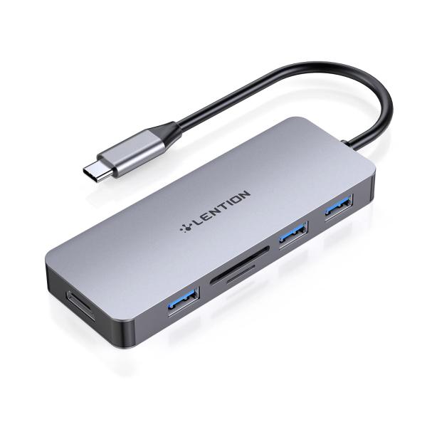商品名: LENTION USB Cハブ 4K HDMI 3 USB 3.0 SD/Micro SDカードリーダー 2021-2016 MacBook Pro 13/15/16 Mac Air/Surface 安定したドライバー認証マルチポ...