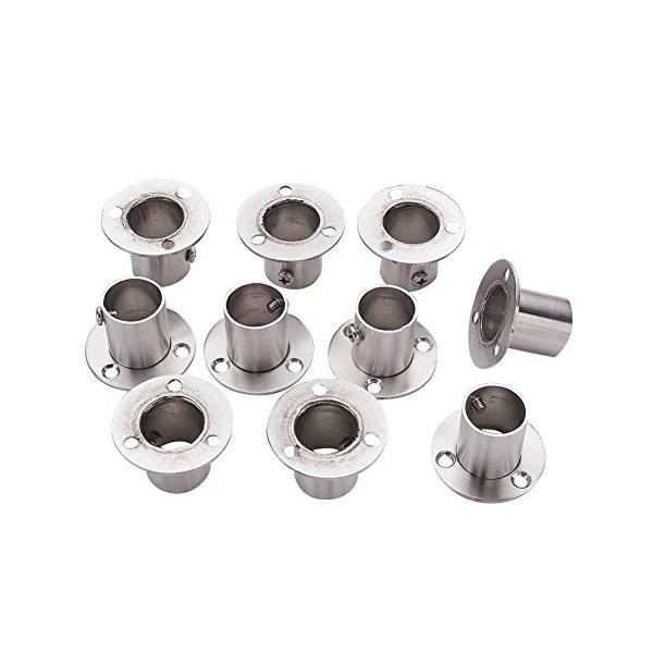 商品名: MroMax 304 ステンレススチール ワードローブ パイプブラケット 直径0.87インチ 壁掛け レールロッドサポートソケット 10個 MroMax 304 Stainless Steel Wardrobe Pipe Brac...