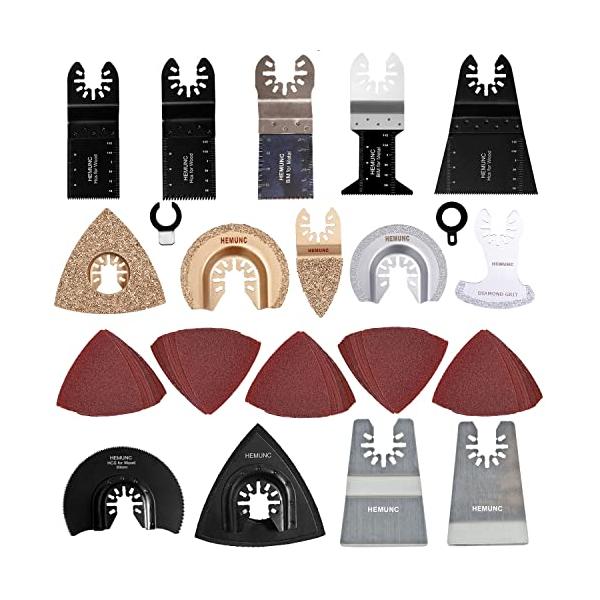 商品名:  HEMUNC 64PC Oscillating Tool Blades, Oscillating Multitool Saw Blades Accessories Kitブランド: HEMUNC商品サイズ: Oscillatin...