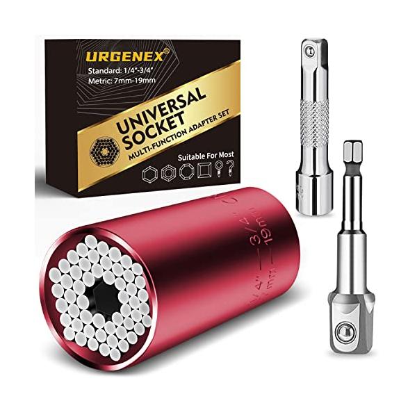 商品名: URGENEX Universal Socket Gift For Men - 3Pcs Universal Socket (7-19mm) Grip Tool Wrench Sets Repair Kit with Power ...