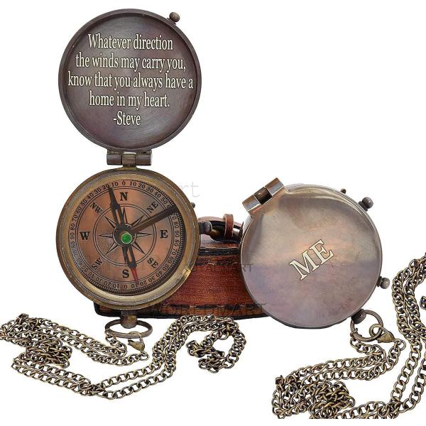 商品名: コンパス刻印コンパス バレンタインデーギフト 父の日 母の日 カスタムギフト 真鍮コンパス 卒業 記念日 洗礼 退職祝い カスタマイズ可 Personalized Engraved Compass, Valentine's Day...
