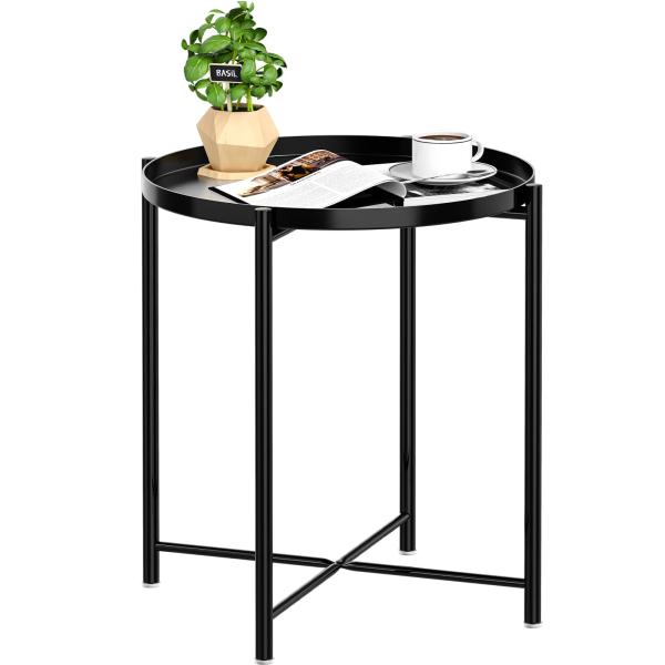 商品名:  JANE EYRE Tray End Table - Small Round Side Table, Accent Coffee Table, Anti-Rust and Waterproof Outdoor &amp; Ind...