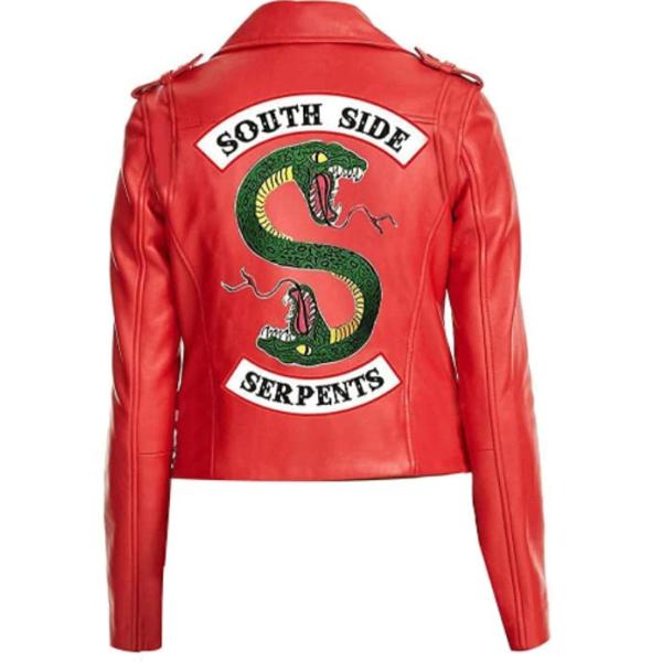 商品名:  Jacket Craft Women's Madelaine Petsch Brando Leather Biker Rider Leather Red Jacket (Large ( Suitable For 43-44 IN...