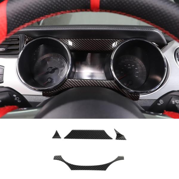 商品名: カーダッシュボード計器パネル トリムフレームカバー インテリアアクセサリー Ford Mustang 2015-2018用 カーボンファイバーグレイン用 JeCar Center Console Dash Panel Dashbo...