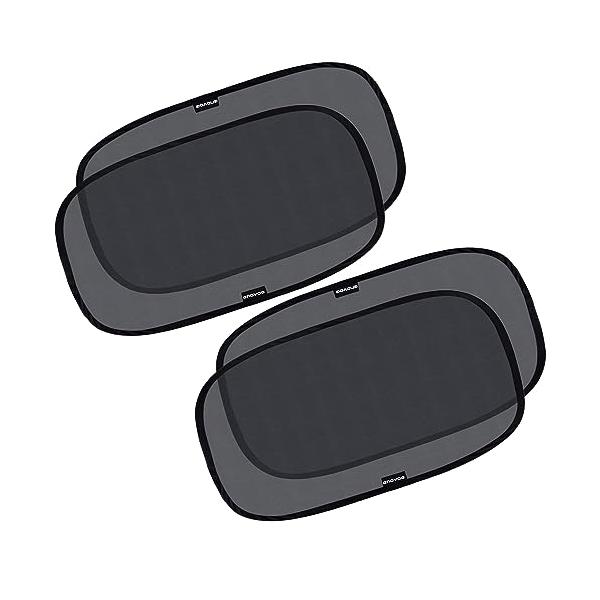 商品名: Enovoe カーウィンドウシェード - (4パック) - XL - 25インチ x 16インチ - 窓に貼り付くカーサンシェード - 太陽、まぶしさ、紫外線保護 - サイドウィンドウ用ベビーカーシェード Enovoe Car W...