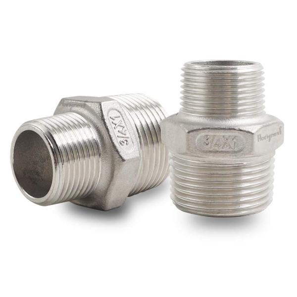 商品名: Horiznext オスねじステンレススチール304六角パイプ継手、NPT 1to NPT 3/4レデューサー (2個パック) Horiznext male thread reducer, stainless steel 304 ...