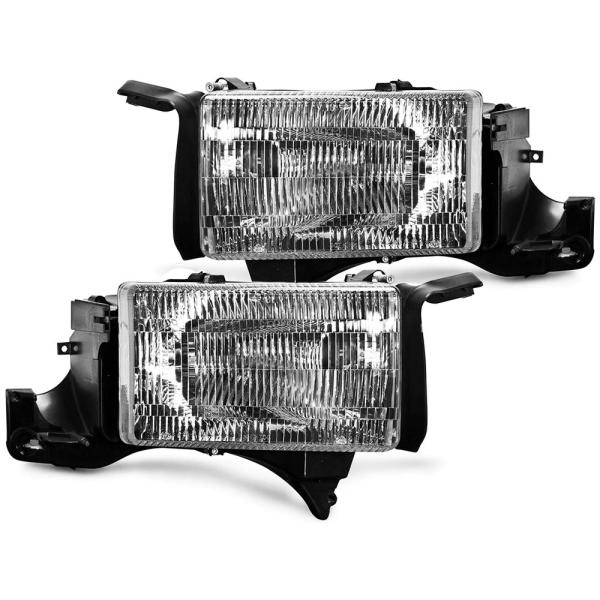 商品名:  EPIC LIGHTING OE Style Replacement Clear Headlights w/o Corner Light Assembly Compatible with Dodge 1994-2002 Ram ...