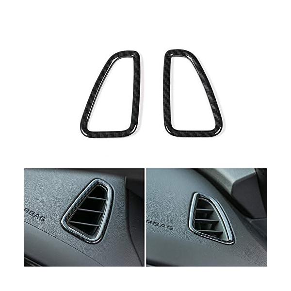 商品名: 計器ペイン 左右ベントデコレーション リング 2 カーボンファイバー RT-TCZ for Camaro Air AC Vents Outlet Trim Cover, Carbon Fiber Interior Accessor...