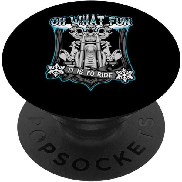 商品名Biker Santa Gift Oh What Fun Motorcycle Christmas Snowflake PopSockets Grip and Stand for Phones and Tabletsブランド：NYC ...